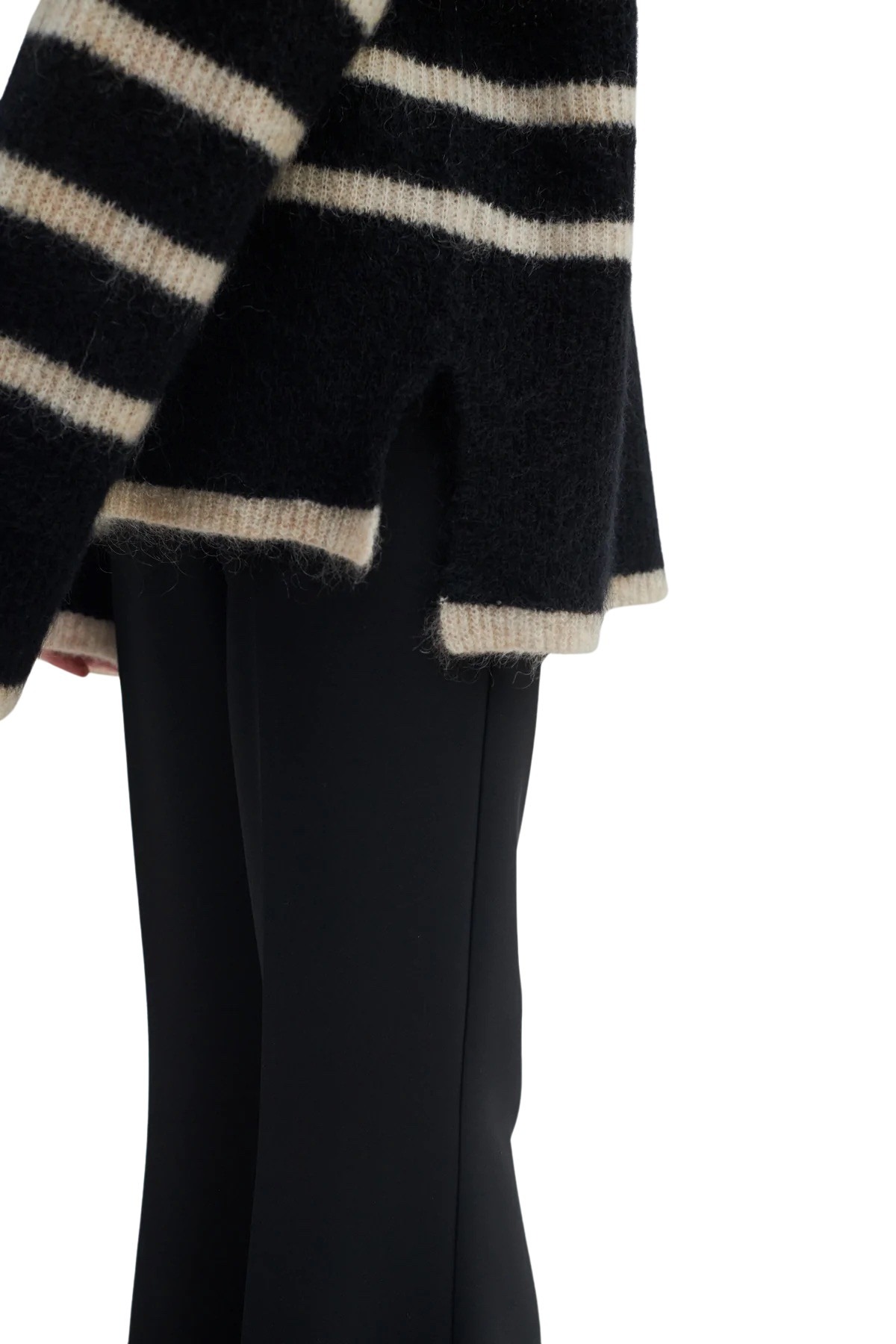 Second Female Ovalis Knit T-Neck - Sort | Follestad