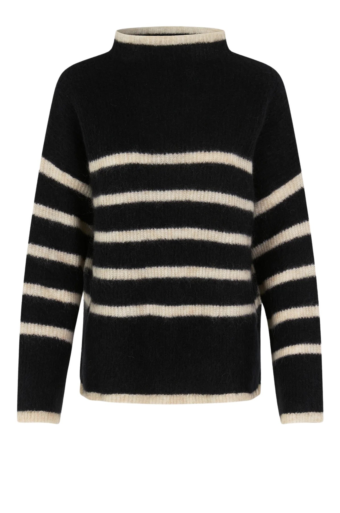 Second Female Ovalis Knit T-Neck - Sort | Follestad