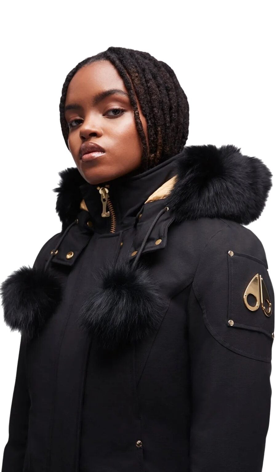 Moose Knuckles Gold Stirling Parka Fur - Sort/Sort | Follestad