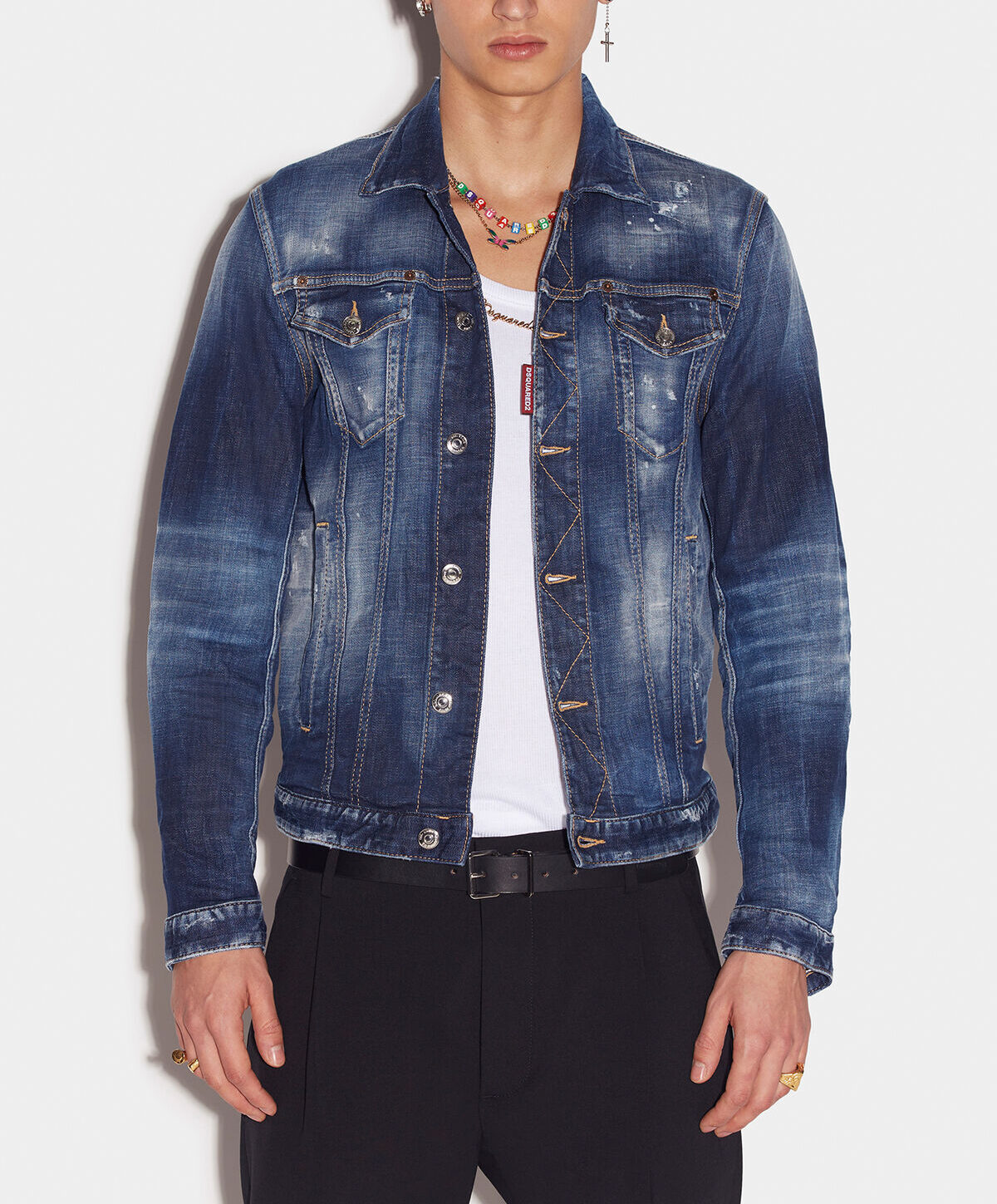 Dsquared2 Icon Splatter Dan Jacket - Blå | Follestad