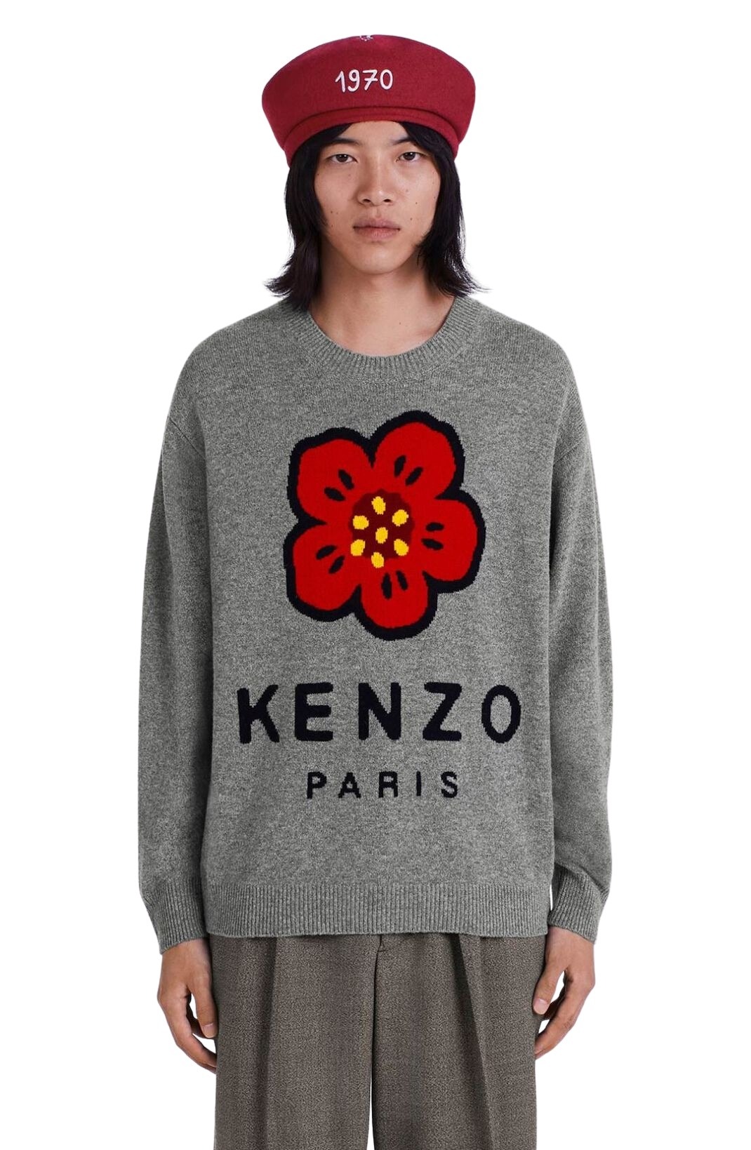 KENZO Boke Flower Merino ull - Grå | Follestad