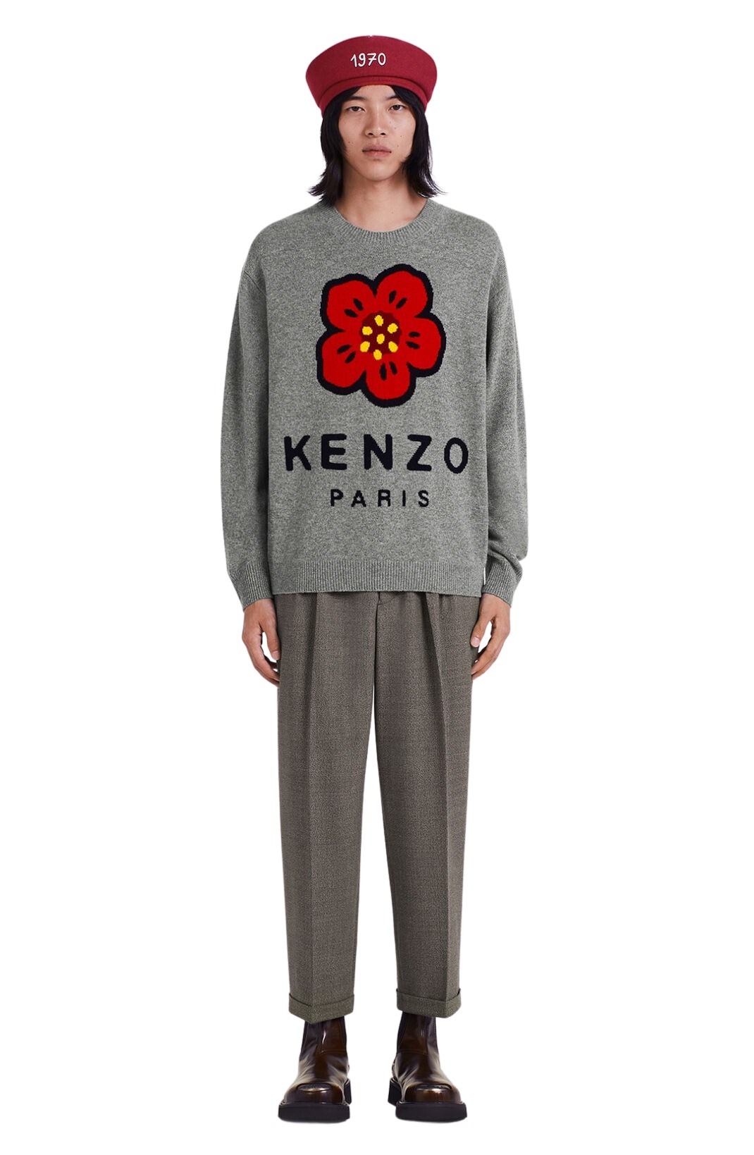 KENZO Boke Flower Merino ull - Grå | Follestad