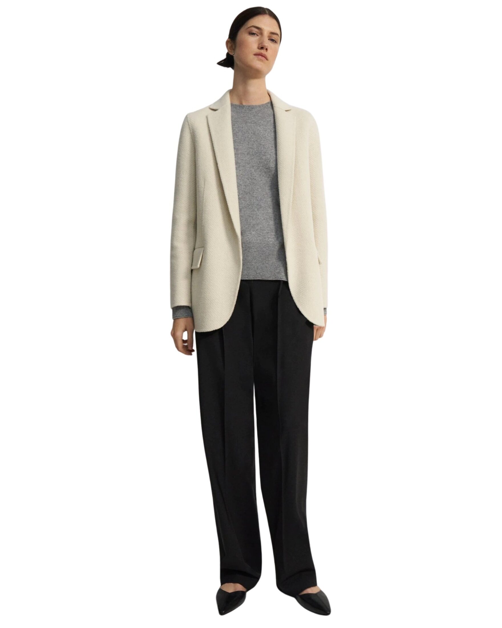 Theory Boy Jacket in Double Face Wool - Kremfarget | Follestad