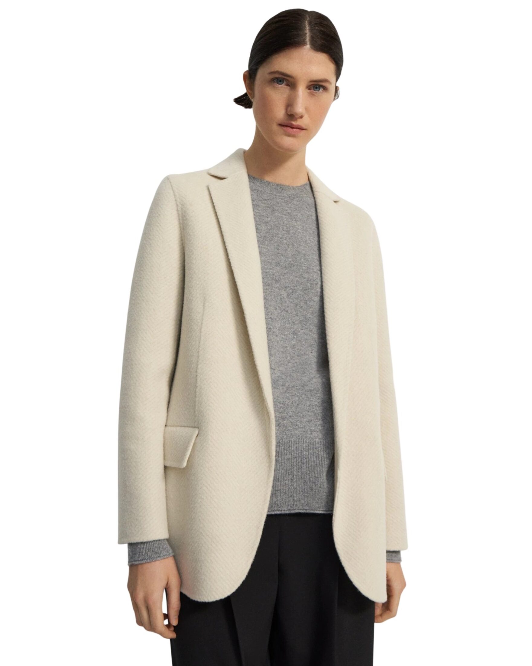 Theory Boy Jacket in Double Face Wool - Kremfarget | Follestad