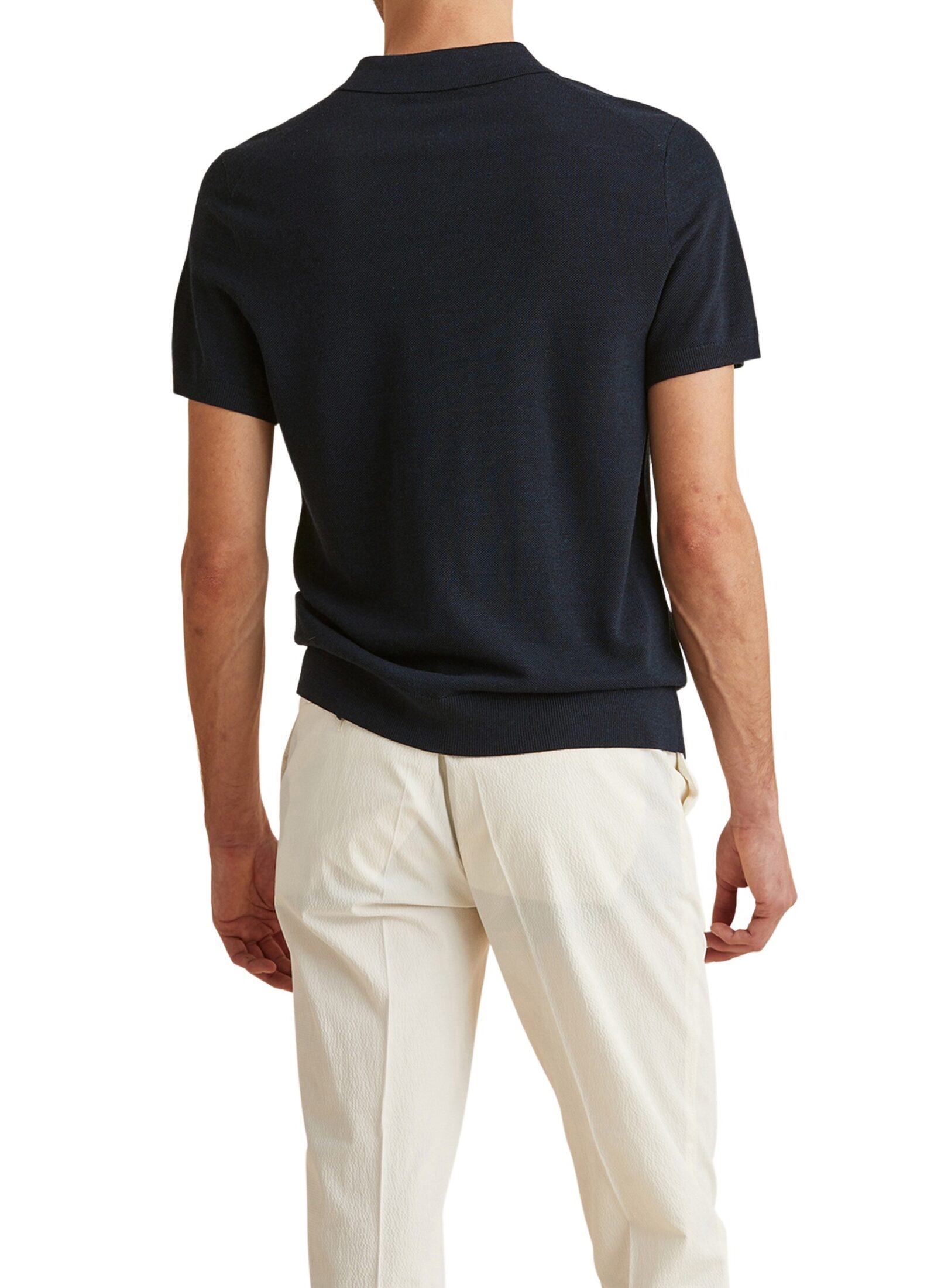 Morris Stockholm Heritage Alberto SS Knitted Shirt - Marine | Follestad