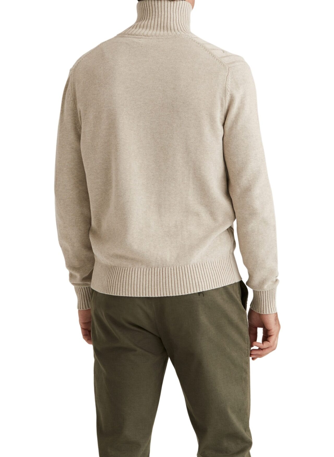 Morris Stockholm Raymond Cable Half Zip - Beige | Follestad