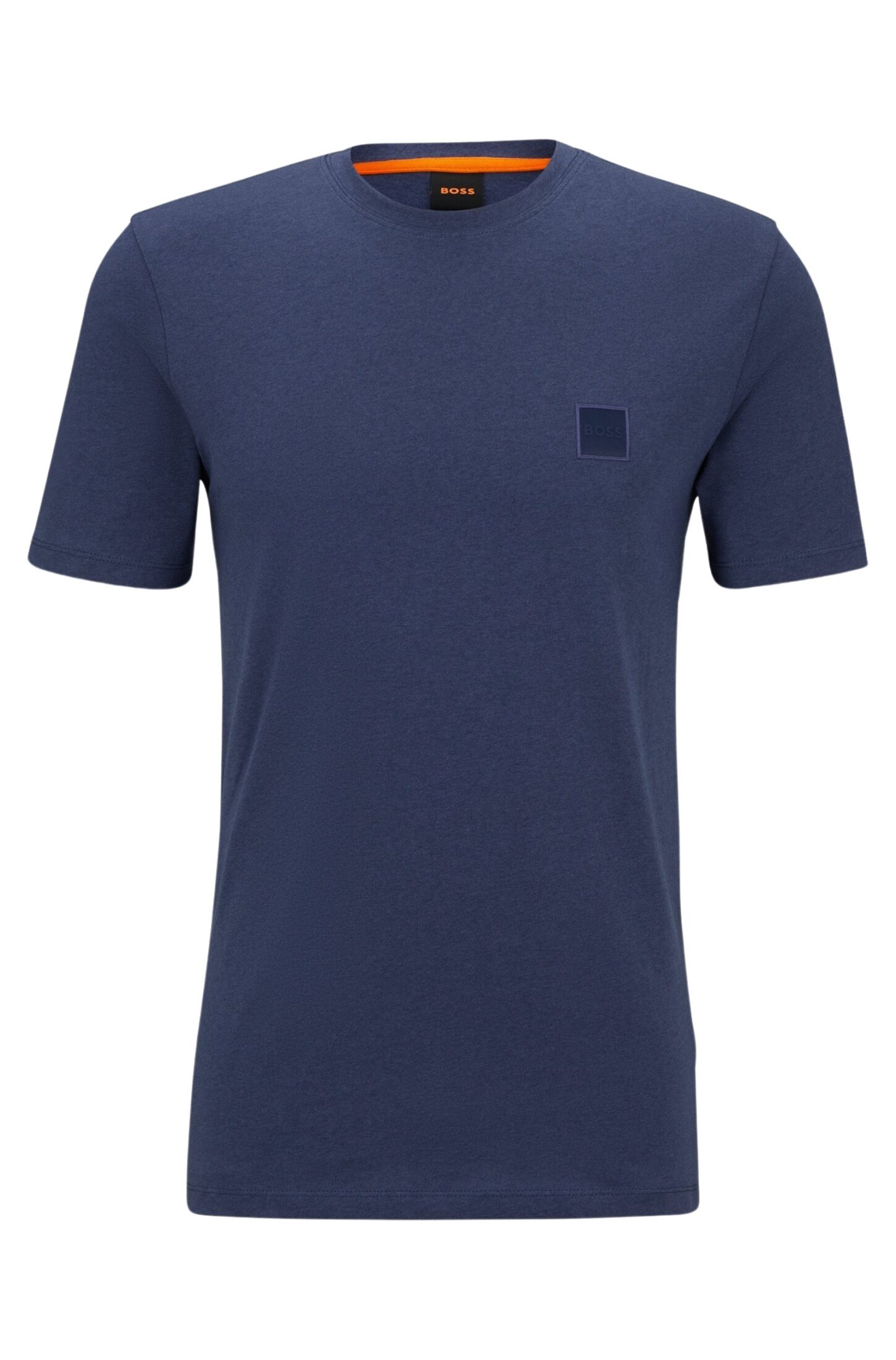 BOSS Orange Relaxed-Fit T-Shirt In Cotton Jersey With Logo Patch - Blå ...
