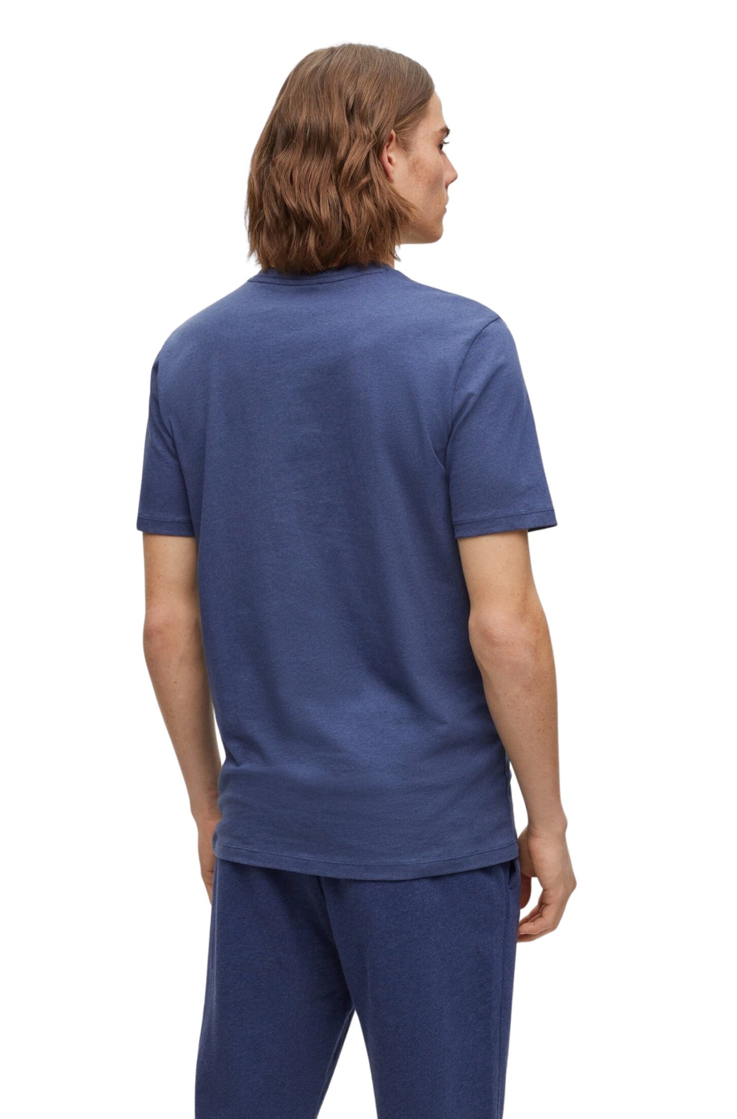BOSS Orange Relaxed-Fit T-Shirt In Cotton Jersey With Logo Patch - Blå ...