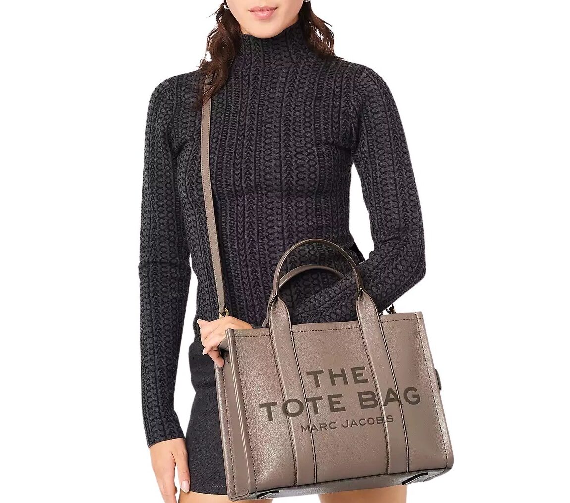 Marc Jacobs The Leather Medium Tote Bag - Cement | Follestad