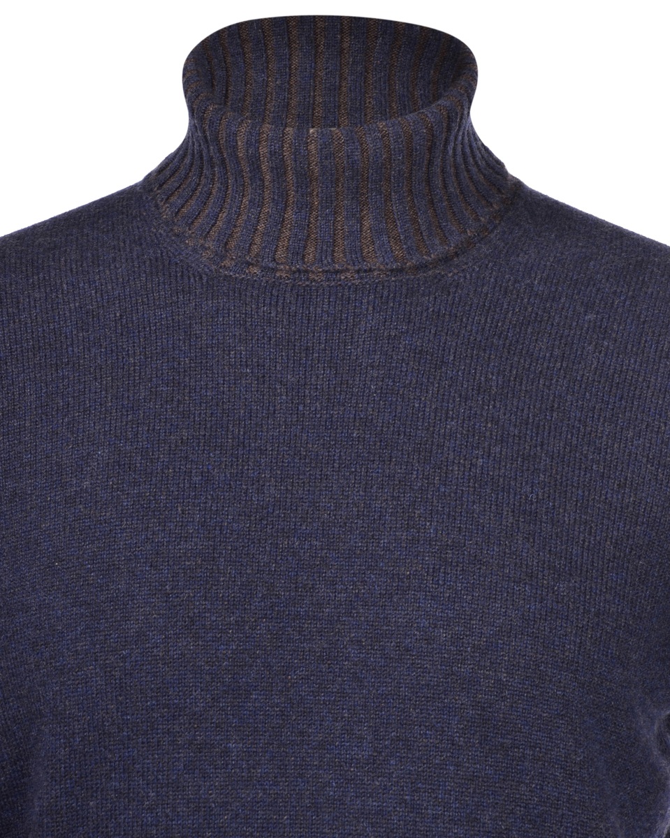 Gran Sasso Turtleneck Wool Cashmere Blend - Marine | Follestad