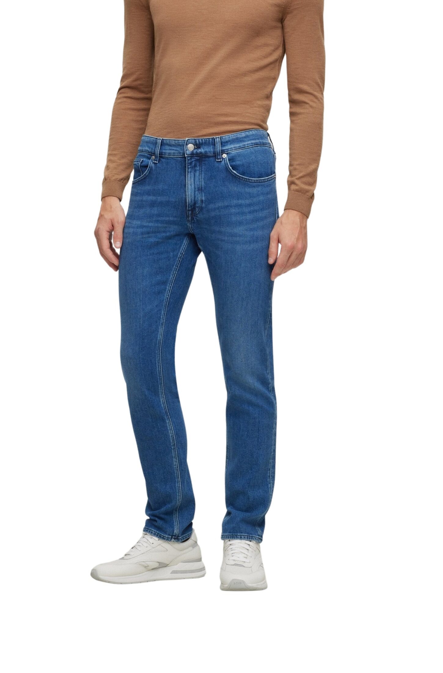 Boss Regular-Fit Jeans In Blue Comfort-Stretch Denim - Blå | Follestad