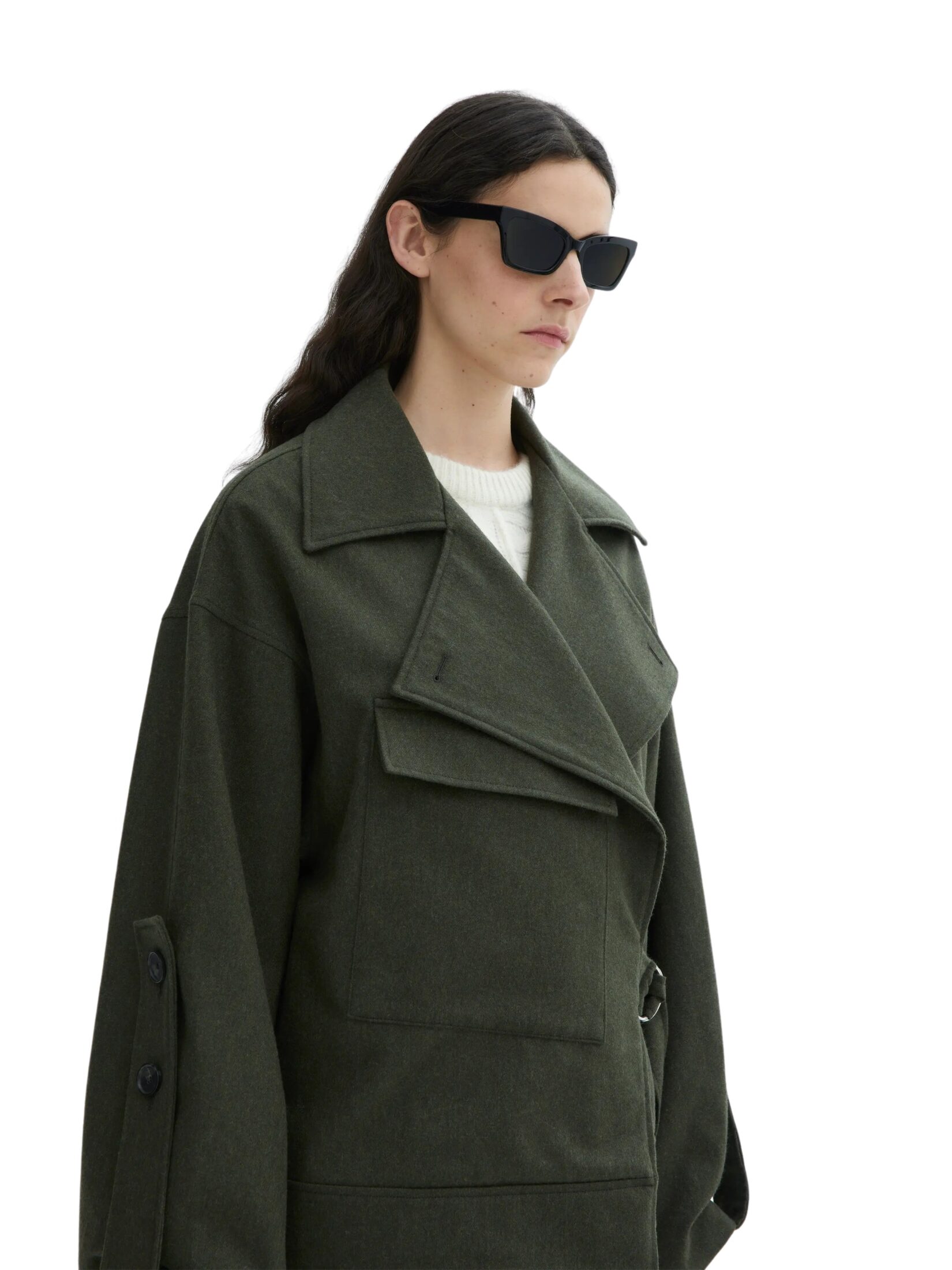 Dagmar Aviator Wool Jacket - Mosegrønn | Follestad