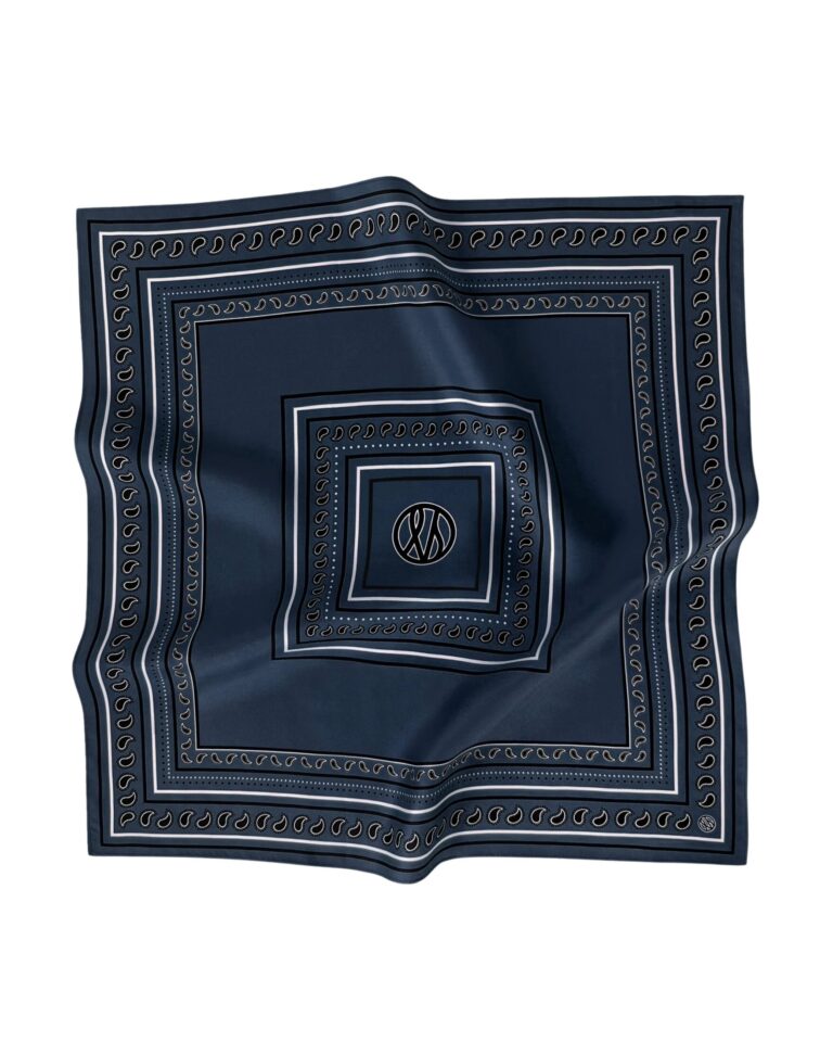 lescarf The Iconic Paisley Scarf - Marine/Sort/Hvit | Follestad