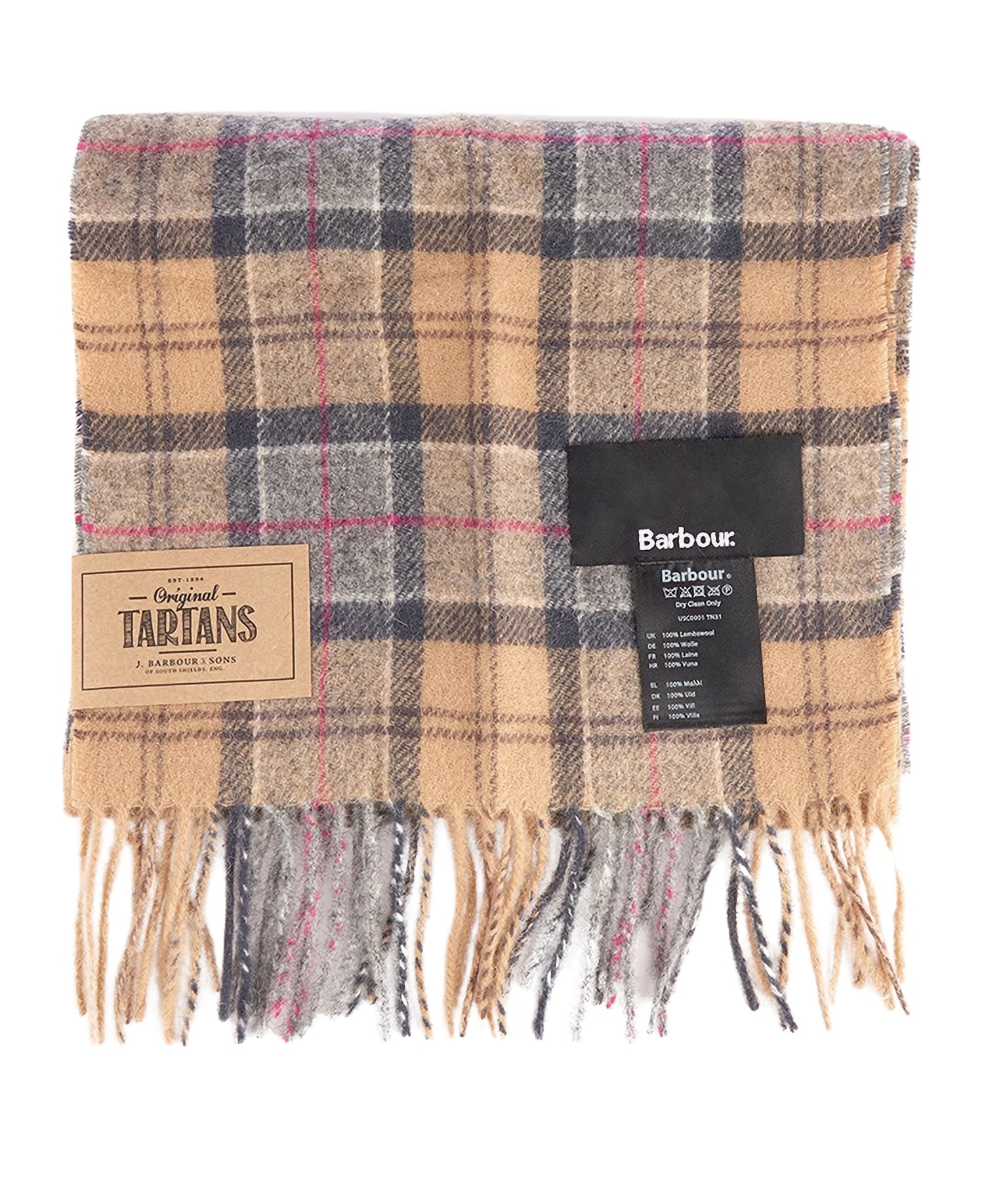 Barbour Tartan Lambswool Scarf - Beige/Ruter | Follestad