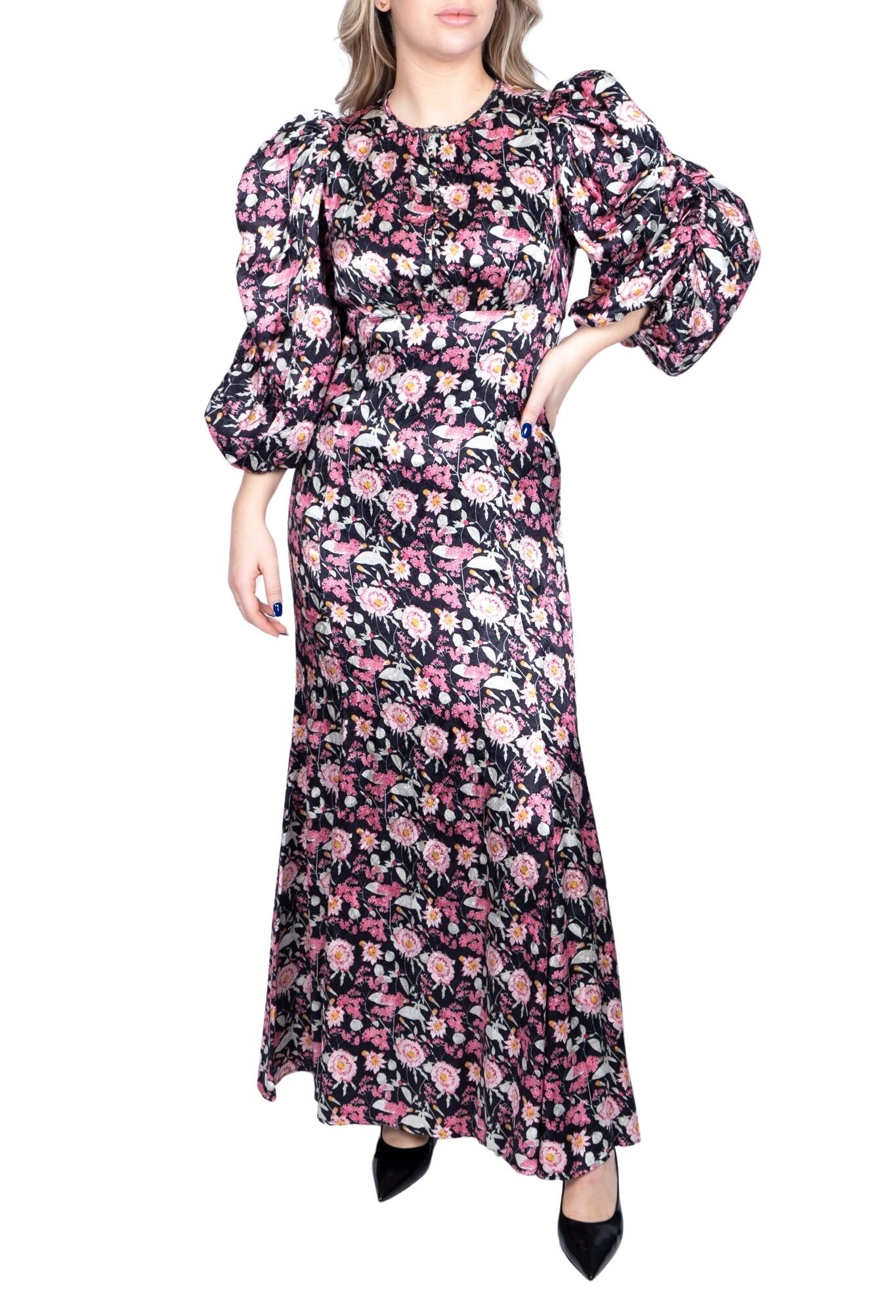 byTiMo Jacquard Rouching Dress - Rosa | Follestad