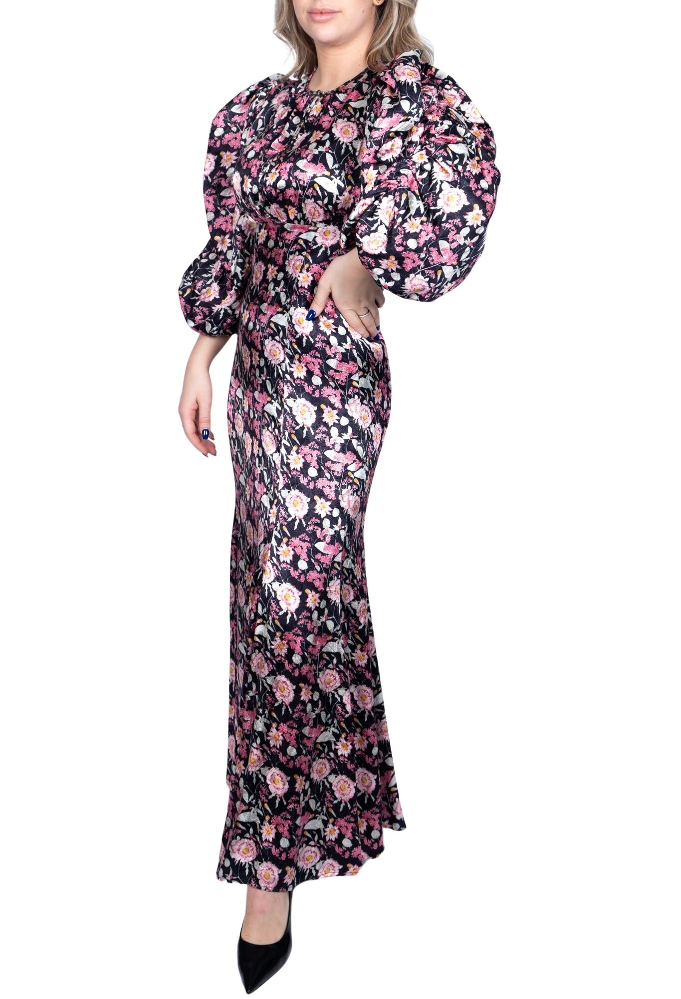 byTiMo Jacquard Rouching Dress - Rosa | Follestad