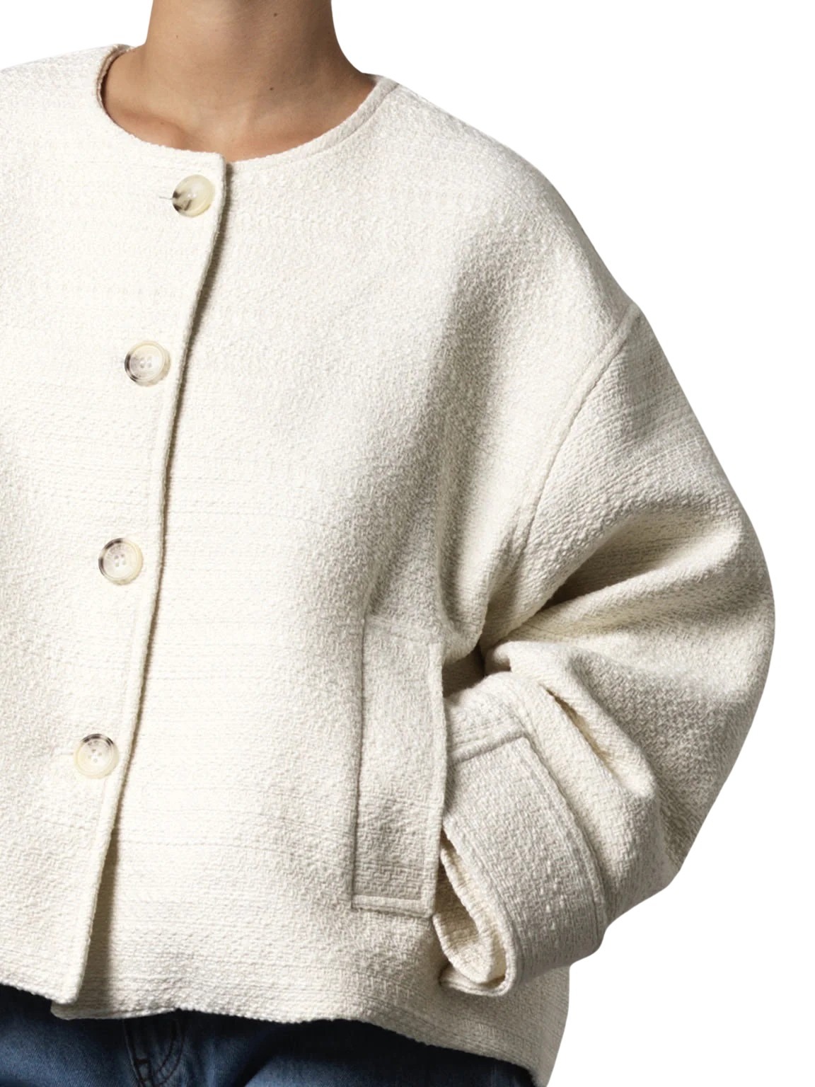 Meotine Coco Tweed Jacket - Krem | Follestad