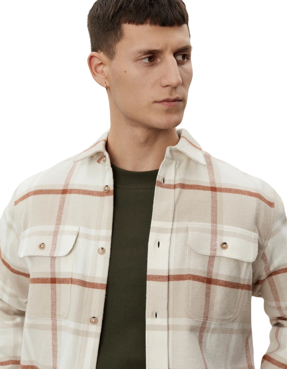 Les Deux Joseph Check Overshirt - Beige | Follestad