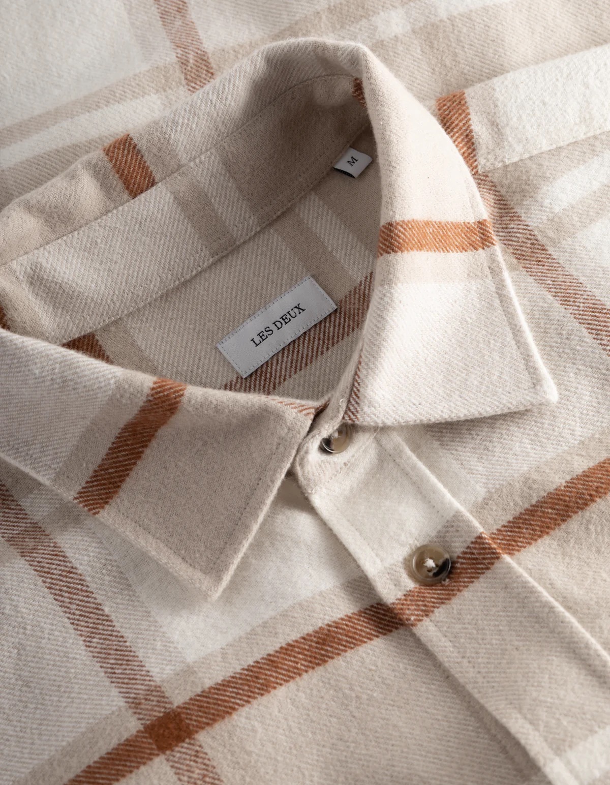 Les Deux Joseph Check Overshirt - Beige | Follestad