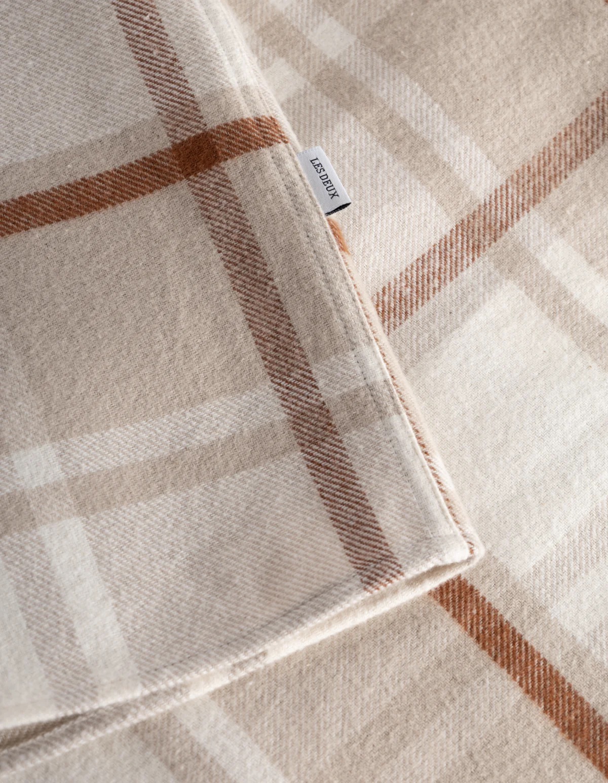 Les Deux Joseph Check Overshirt - Beige | Follestad