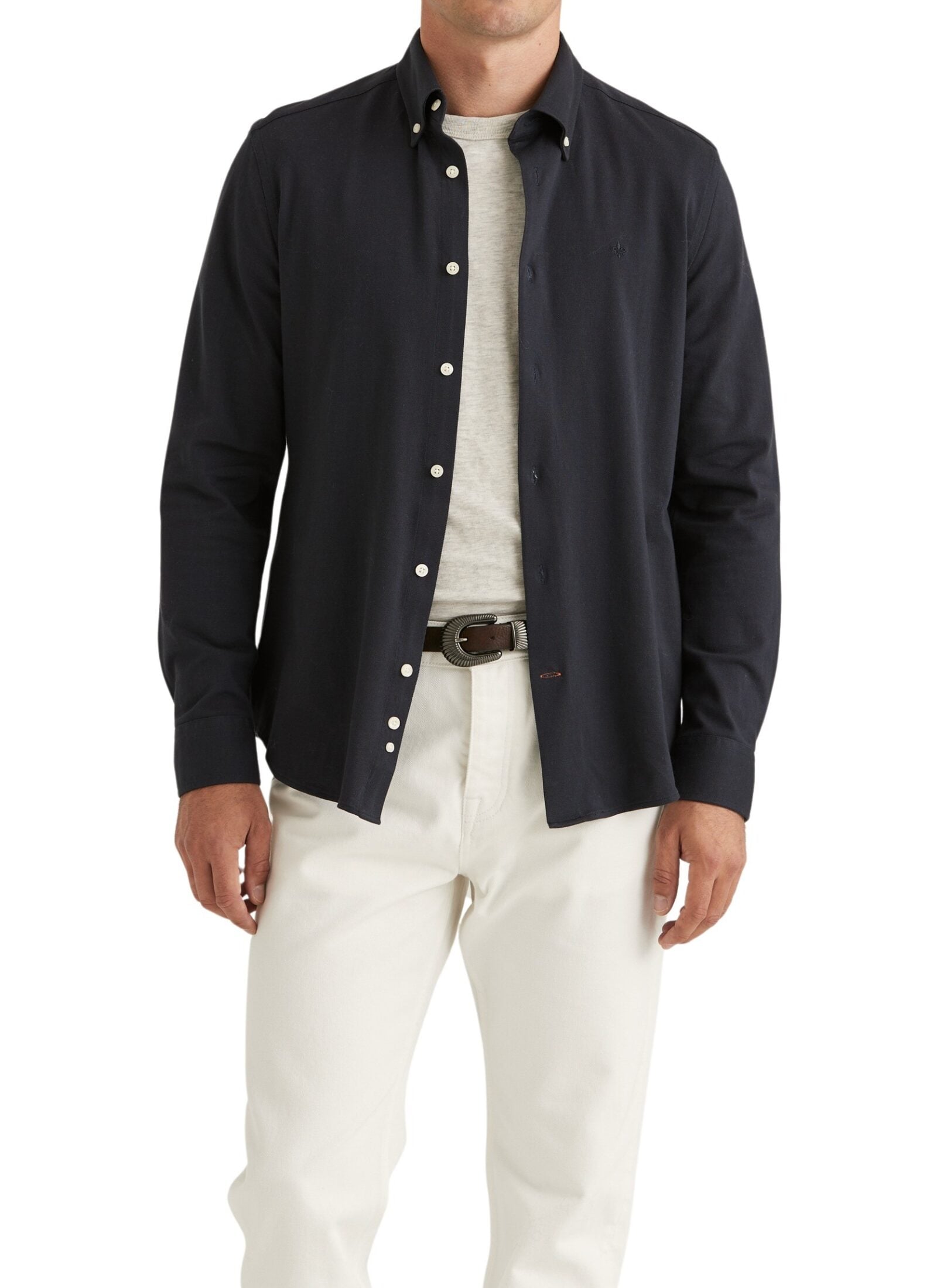 Morris Stockholm Eddie Pique Shirt - Marine | Follestad