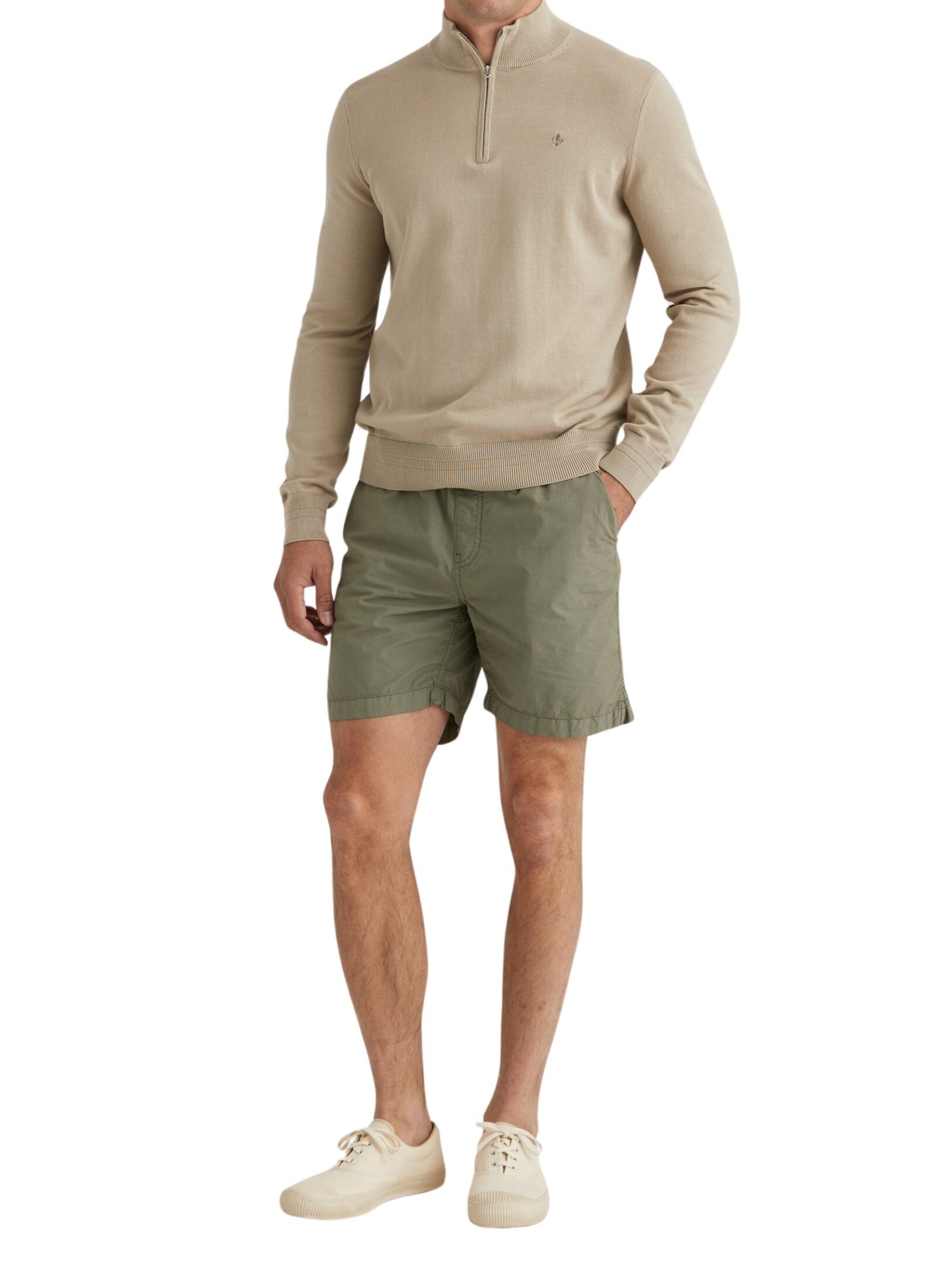 Morris Stockholm Riley Half Zip - Beige | Follestad