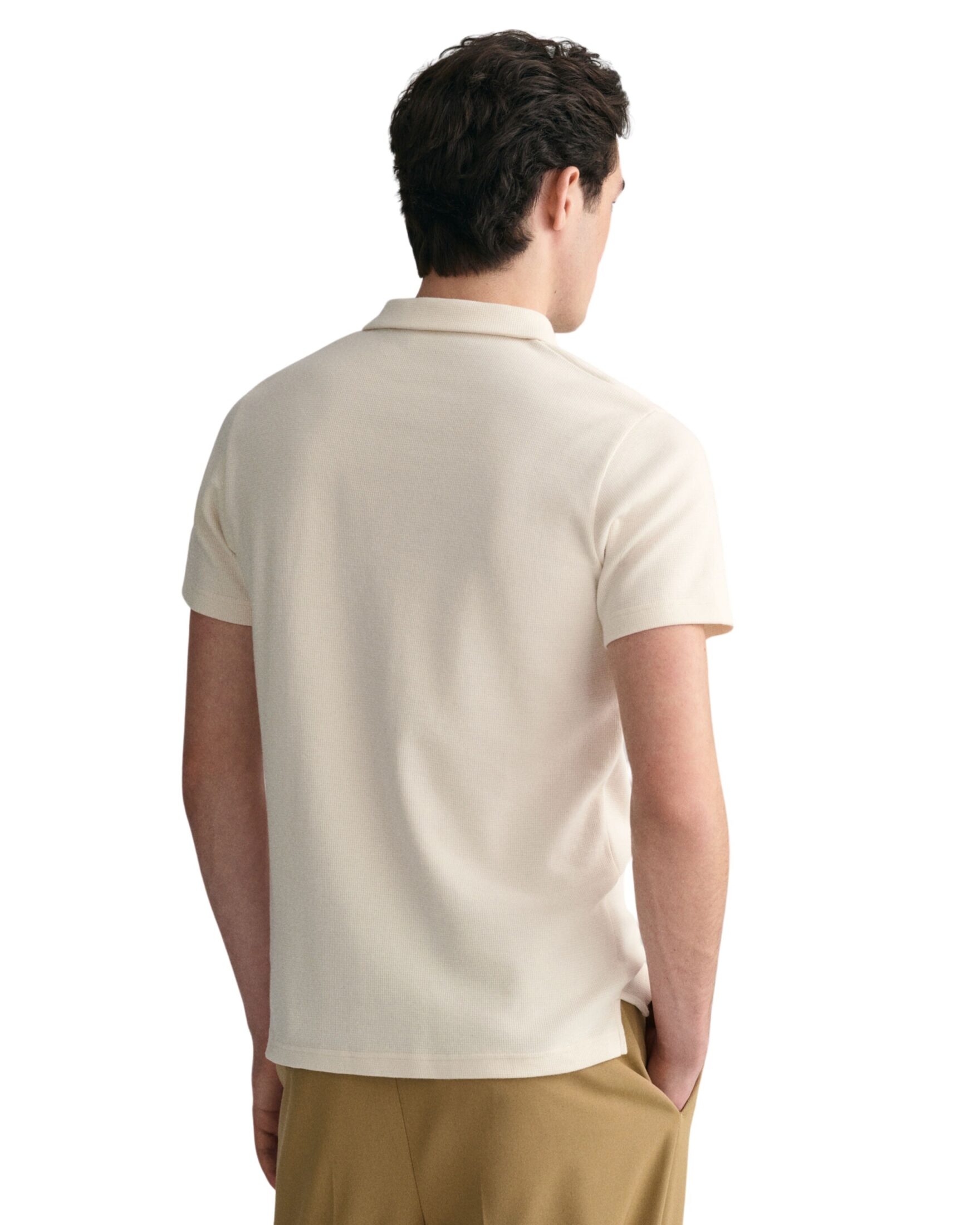 GANT Waffle Texture Piqué Polo Shirt - Kremfarget | Follestad