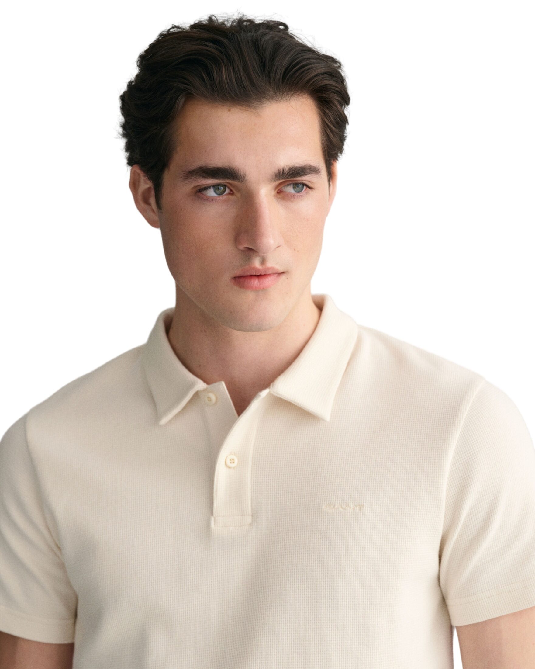 GANT Waffle Texture Piqué Polo Shirt - Kremfarget | Follestad