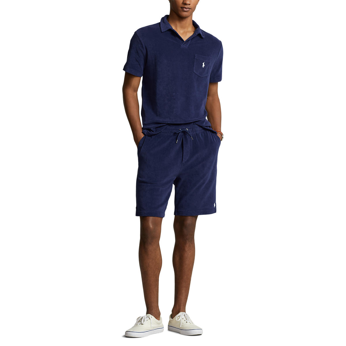 Polo Ralph Lauren Custom Slim Fit Terry Polo Shirt - Marine | Follestad