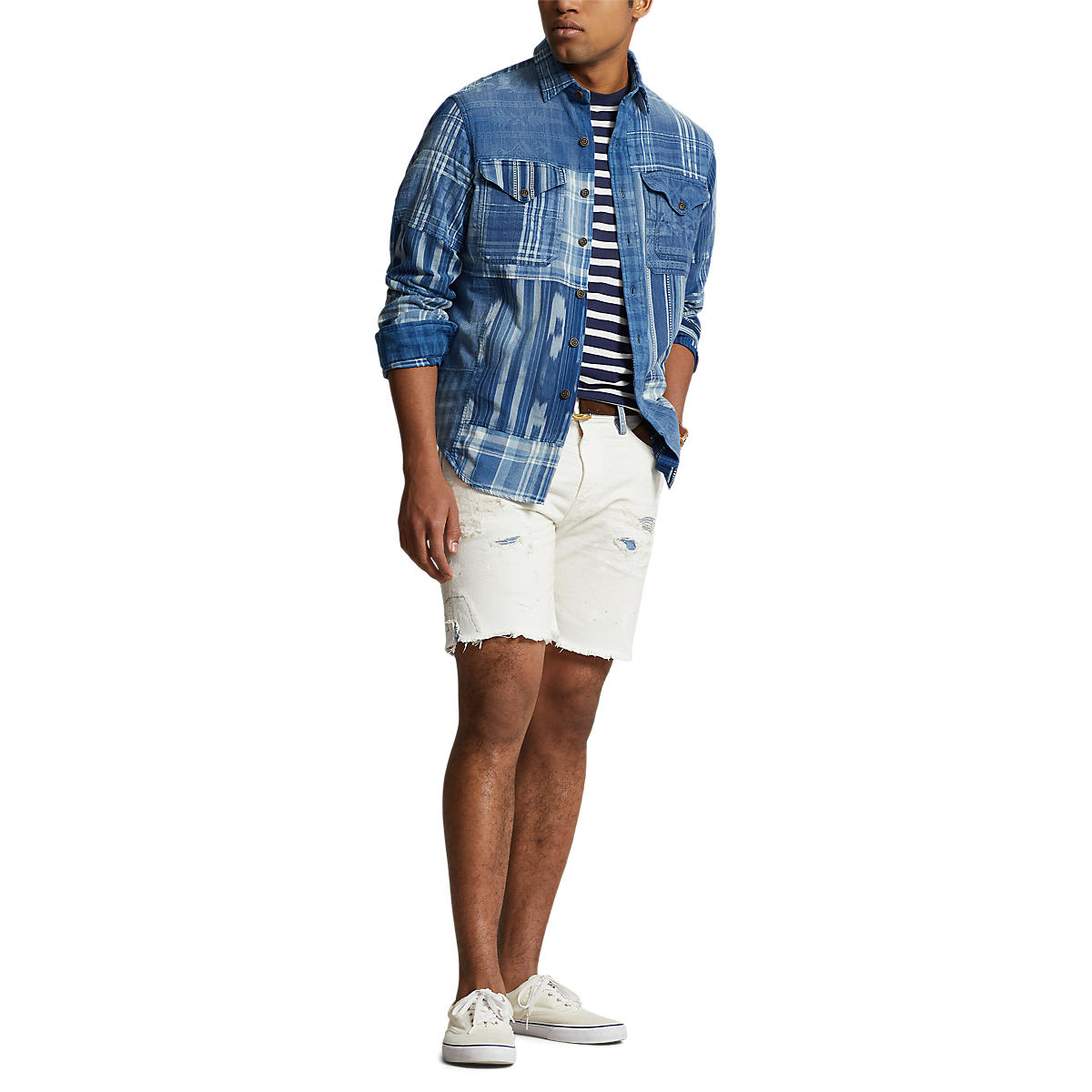 Polo Ralph Lauren Classic Fit Indigo Patchwork Workshirt - Blå | Follestad