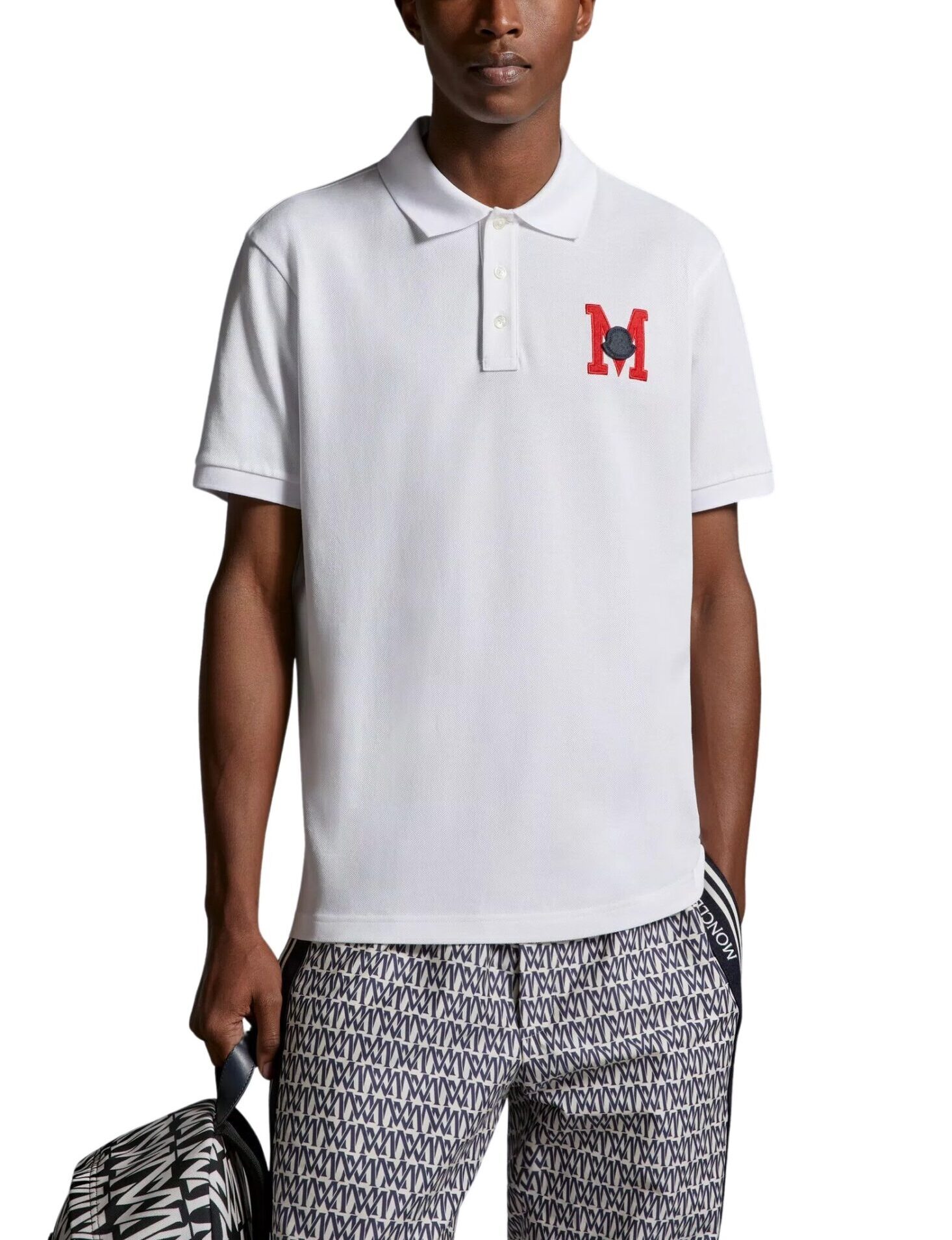 Moncler Embroidered Monogram Polo Shirt - Hvit | Follestad