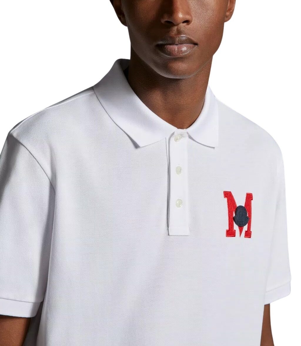 Moncler Embroidered Monogram Polo Shirt - Hvit | Follestad
