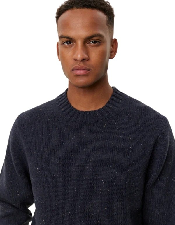 Les Deux Gary Fleck Wool Roundneck - Marine | Follestad
