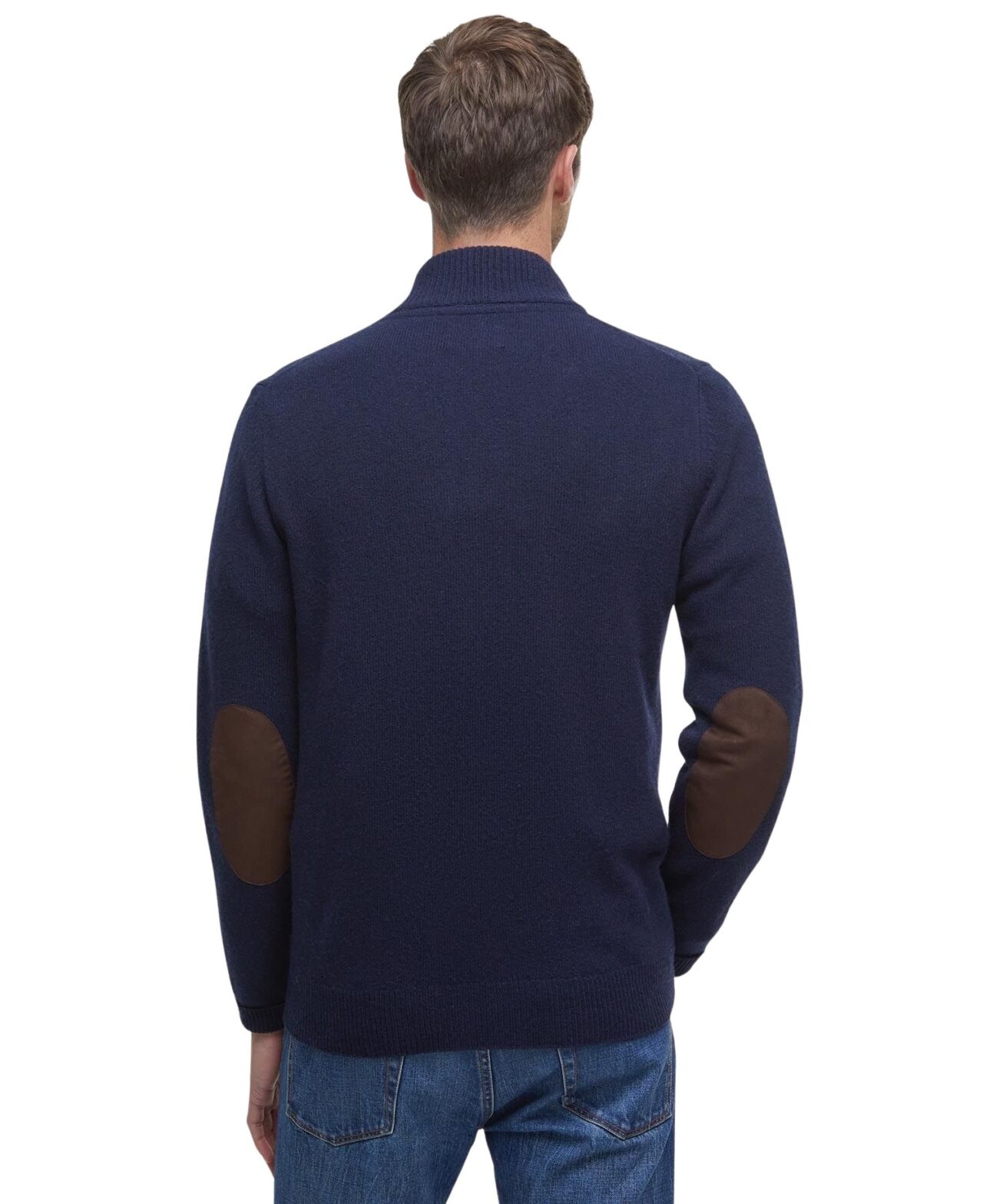 Barbour Essential Elbow-Patch Cardigan - Classic Navy | Follestad