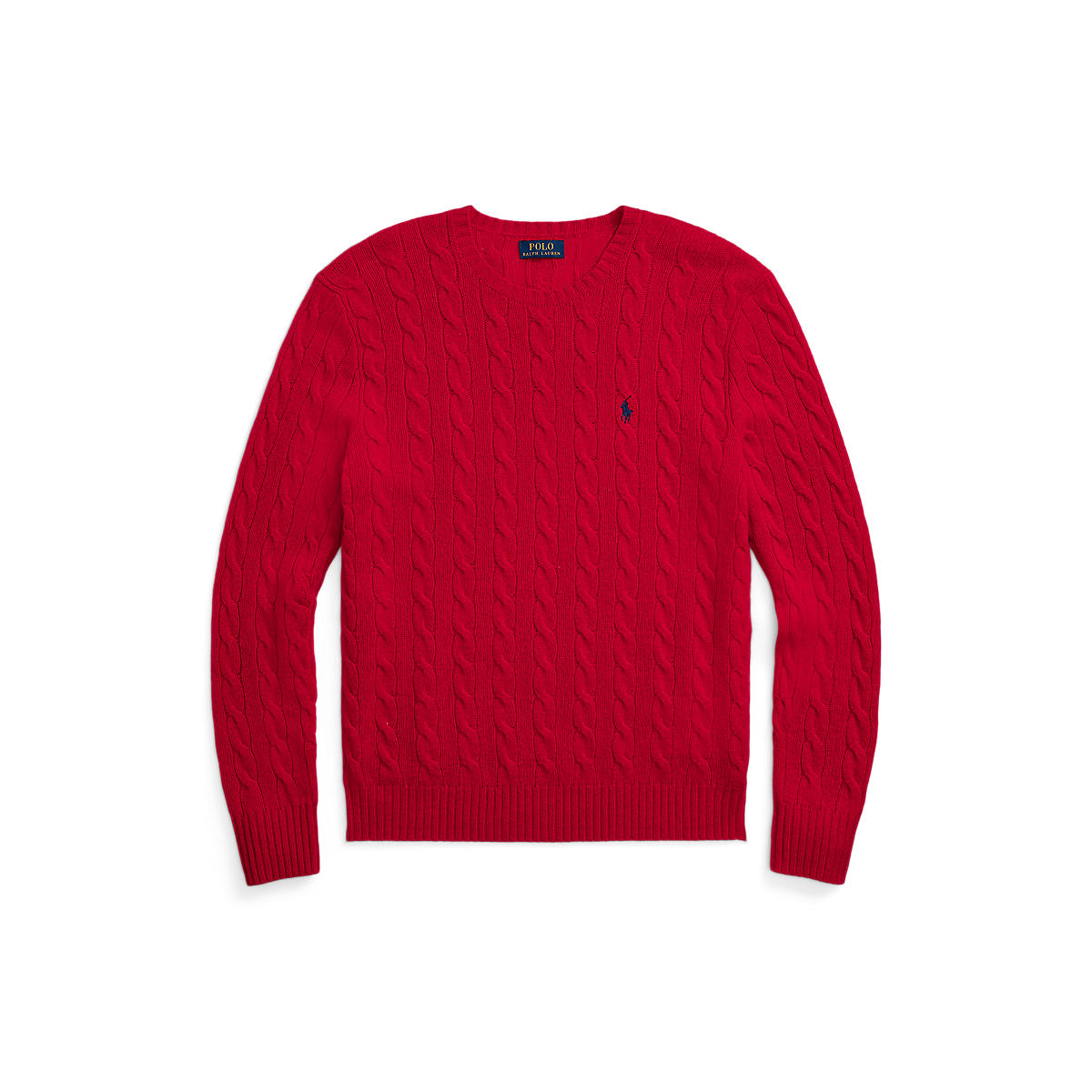 Polo Ralph Lauren Cable Knit Wool Cashmere Sweater Rød Follestad