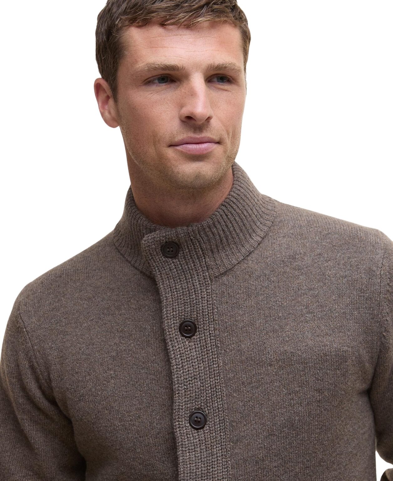 Barbour Essential Elbow-Patch Cardigan - Dark Stone | Follestad