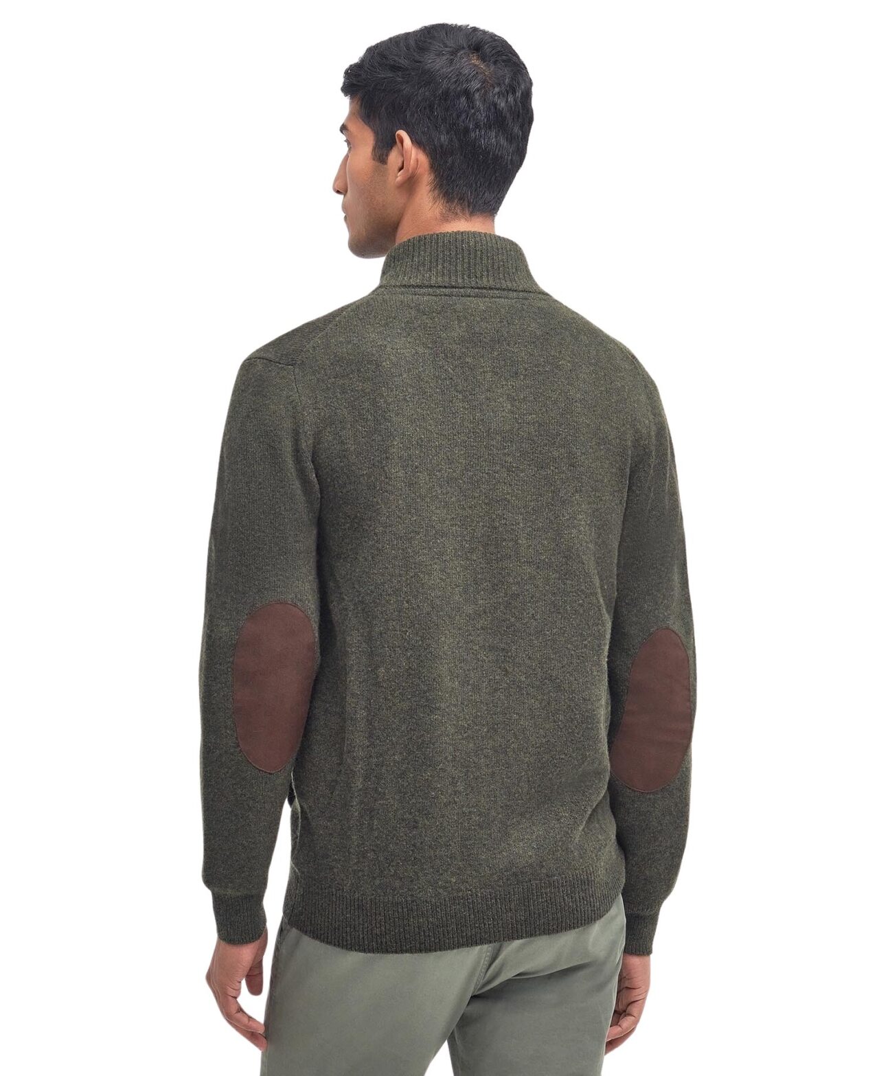Barbour Essential Elbow-Patch Cardigan - Seaweed | Follestad