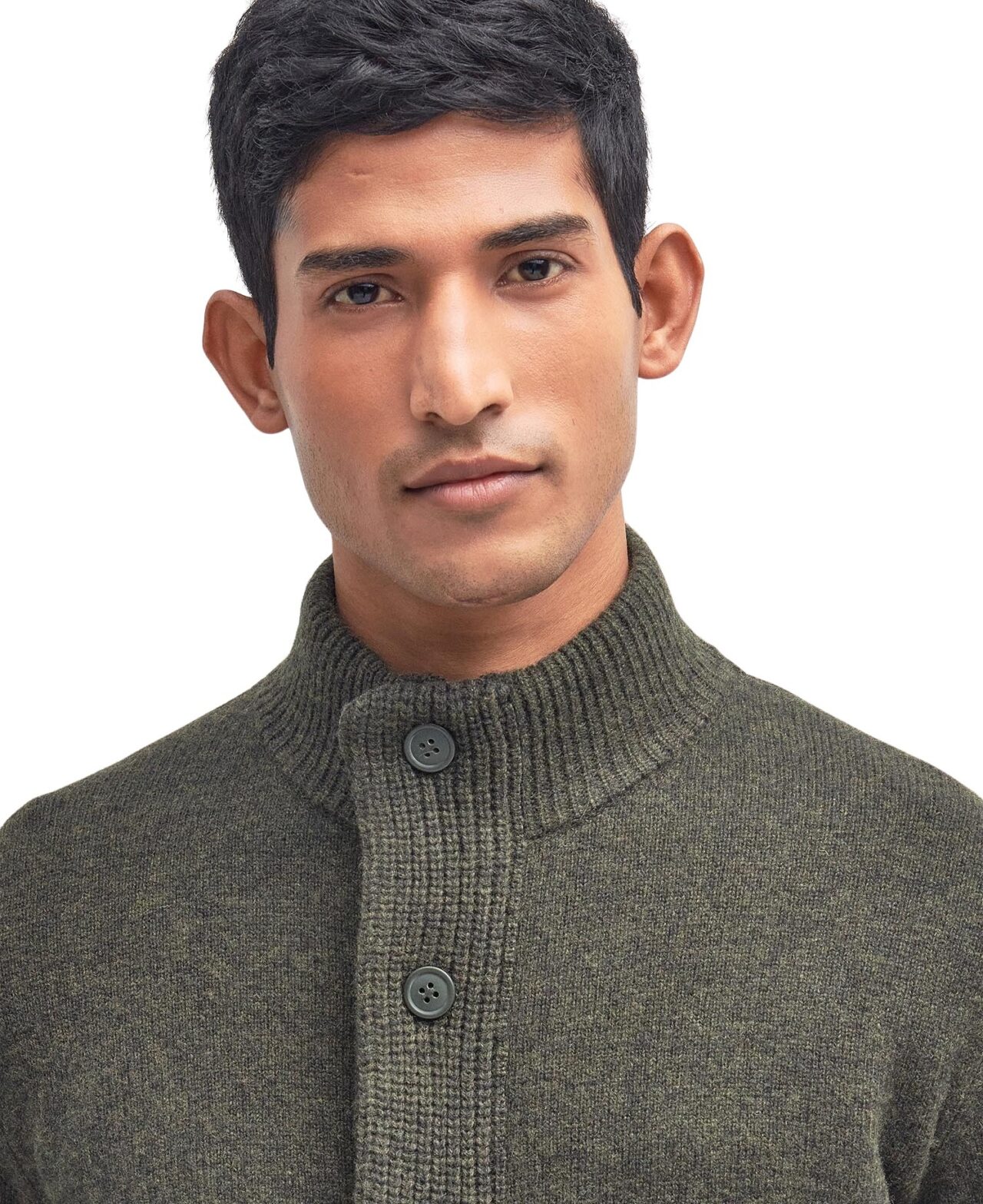 Barbour Essential Elbow-Patch Cardigan - Seaweed | Follestad
